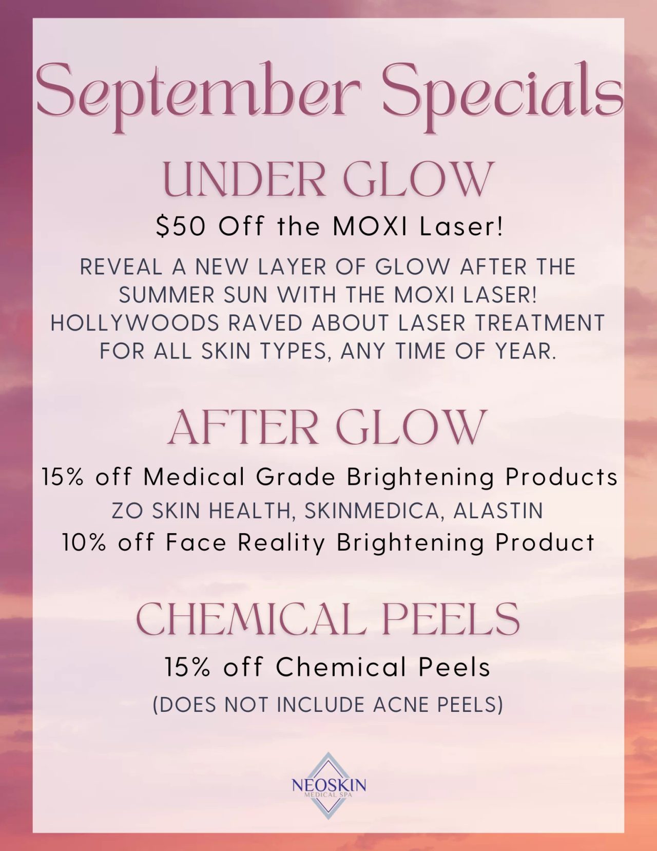 Promotions • NEOSkin Medical Spa • Northeast OH, 234.205.2029
